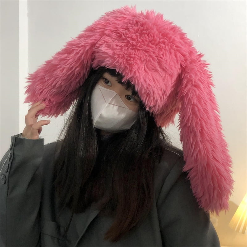 LinYooLi Little White Rabbit White And White Rabbit Ear Hat Female Cute ...