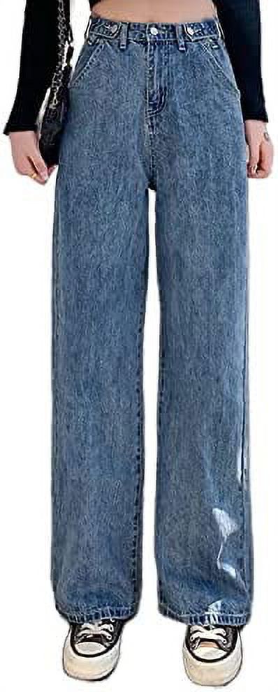 LinYooLi Loose Ripped Boyfriends Jeans High Waist Baggy Emo Pants ...