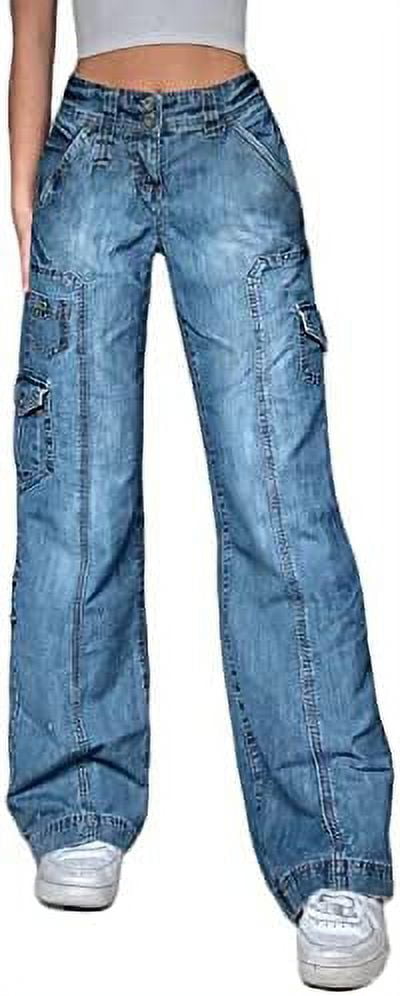 LinYooLi Loose Ripped Boyfriends Jeans High Waist Baggy Emo Pants ...