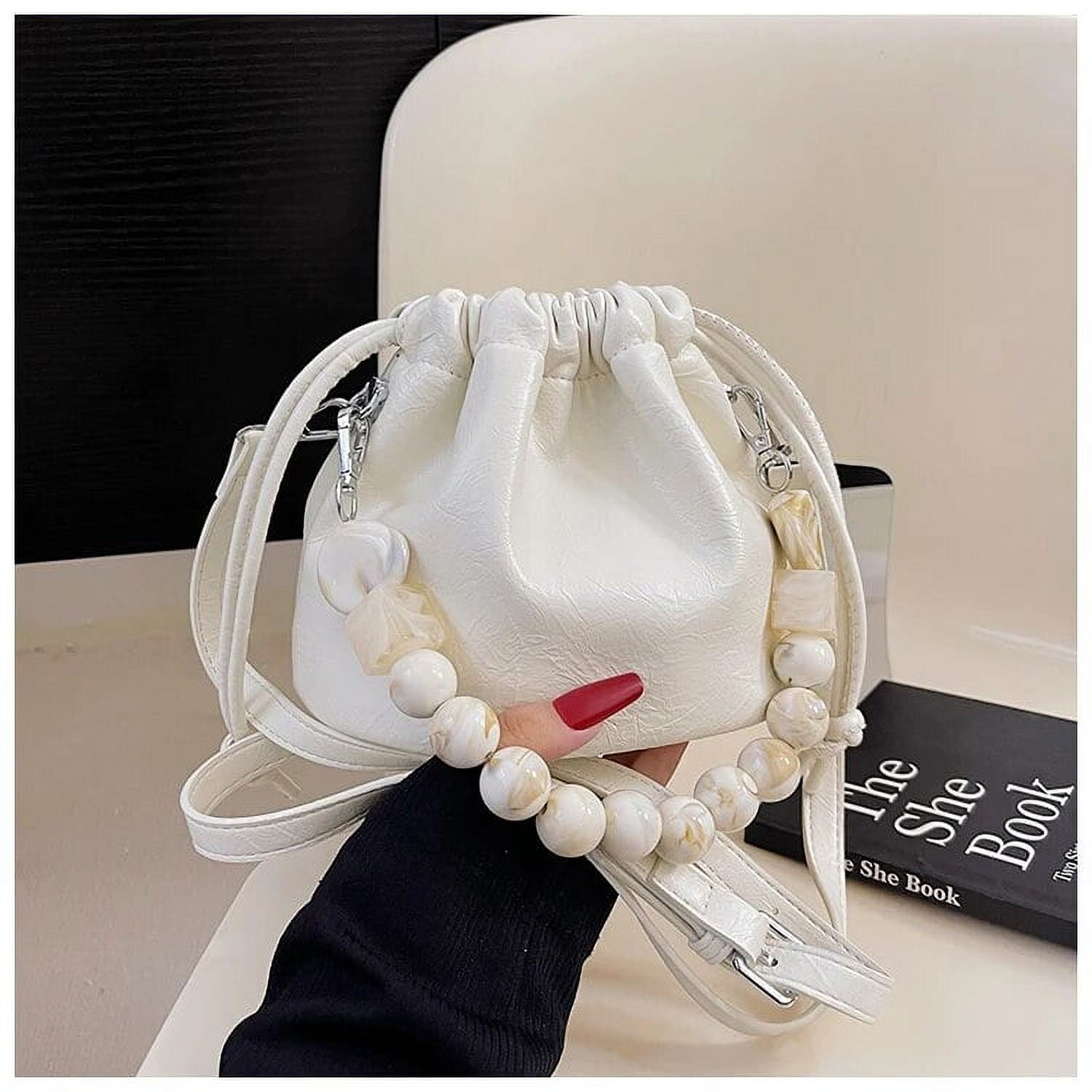 LinYooLi Luxury Pearl Beading Handbag for Women New High Quality Texture Leather Crossbody ...