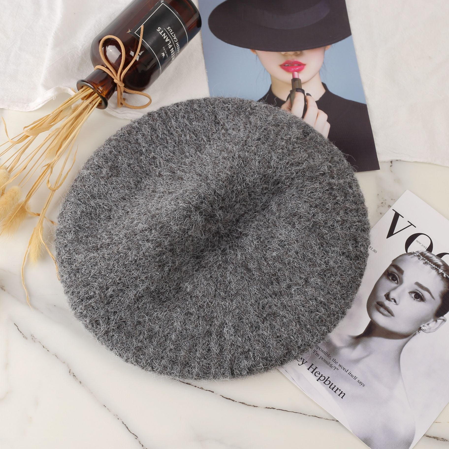 LinYooLi Mahai Mao Needle Covered Beret. Female Autumn And Winter Bulls ...