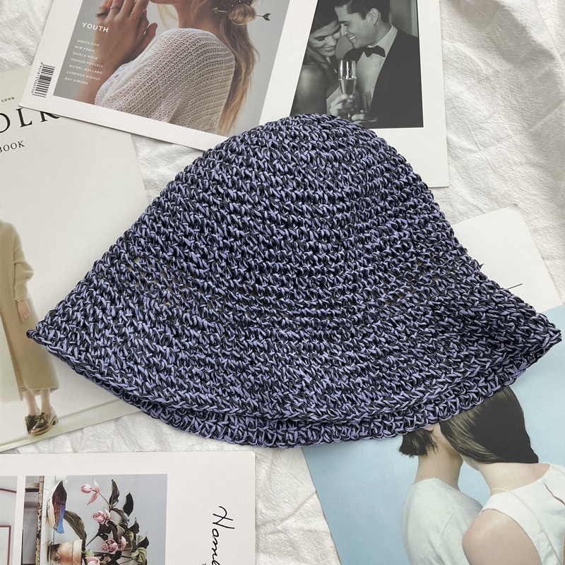 LinYooLi Mixed Colored Straw Handed Straw Hat Female Summer Seaside ...