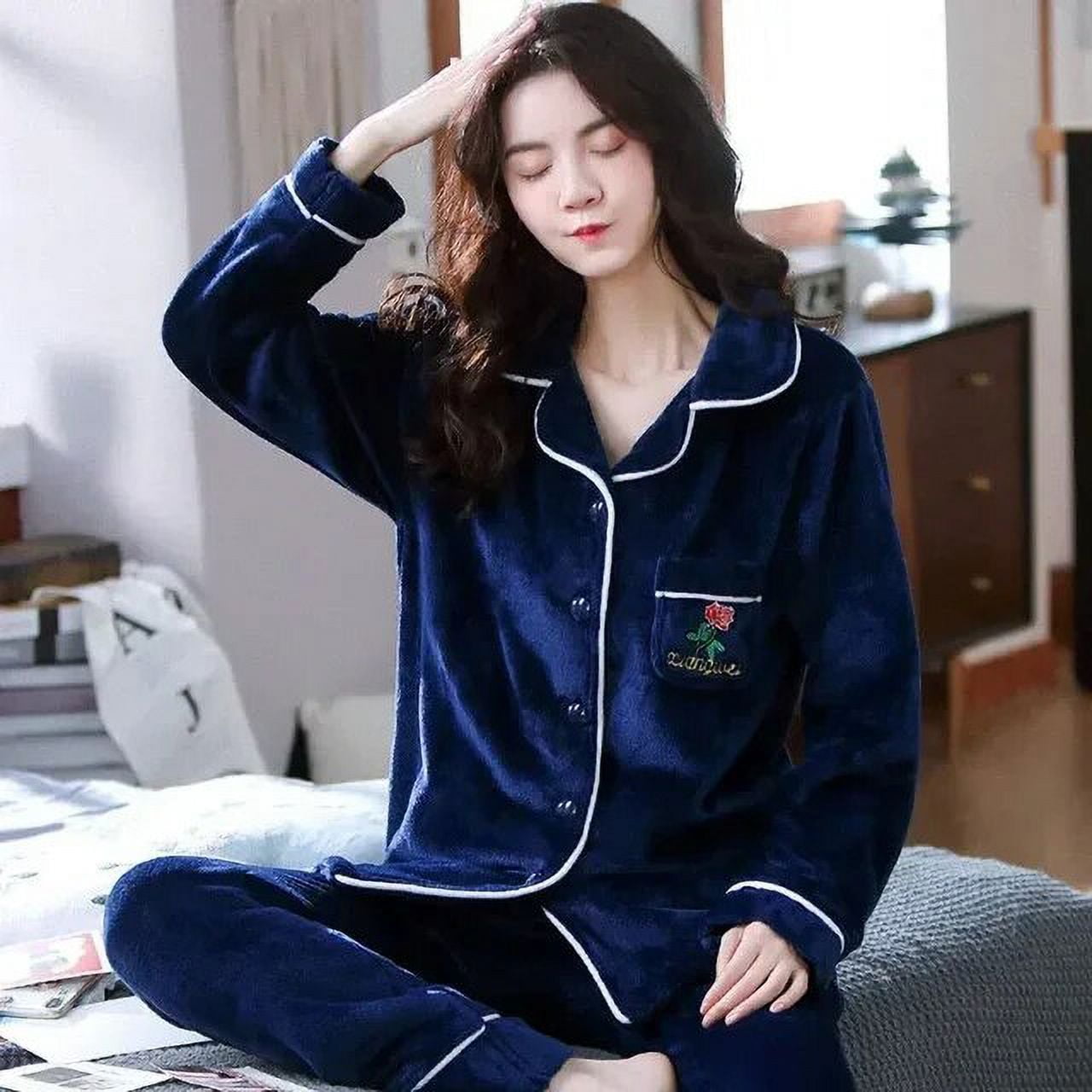 Linyooli Mujer Warm Female Pajamas Winter Pants Autumn Pyjamas Trouser