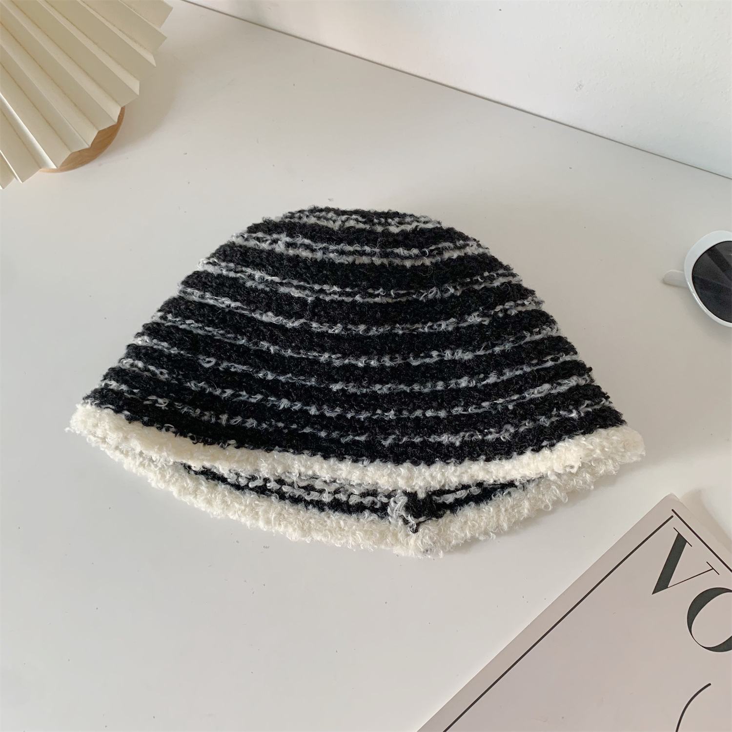 LinYooLi New Plush Bucket Hat Female Autumn And Winter Knitting Cap Hat ...