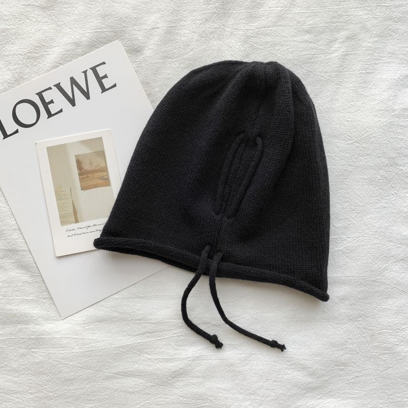 LinYooLi New Style Warm Curled Edge Drawstring Large Head Sweater Hat ...