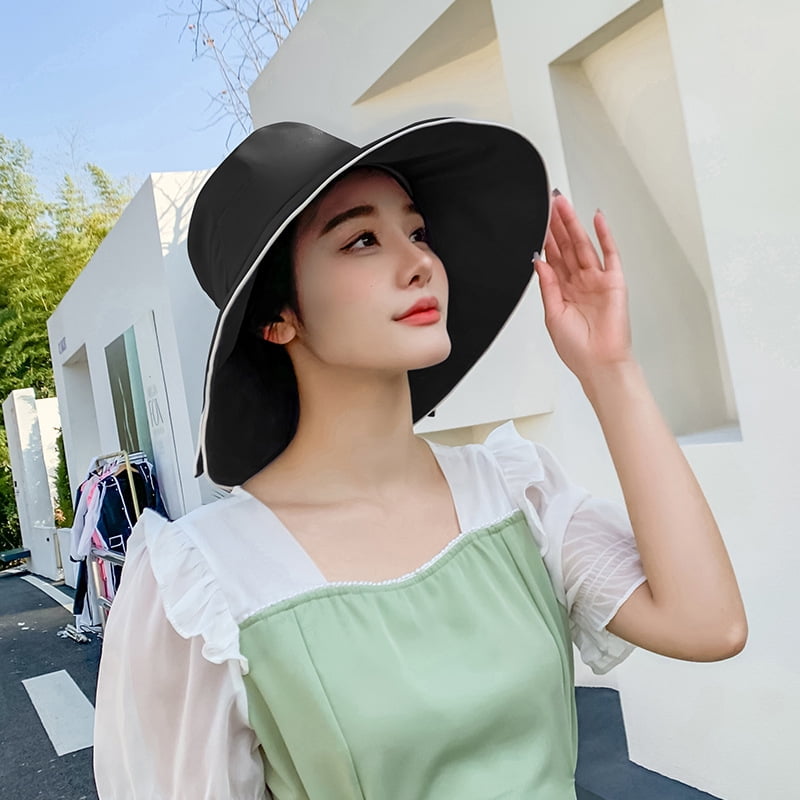 LinYooLi New Summer Korean Edition Women's Big Edge Sun Hat Outdoor Tie ...