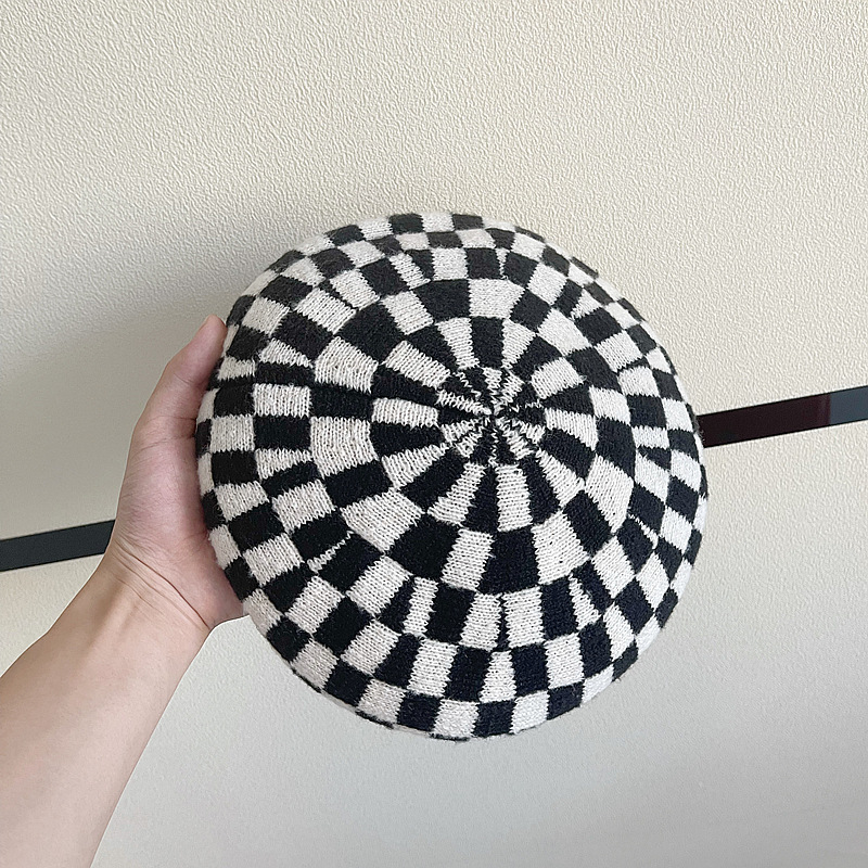 LinYooLi New Thousands Of Bird Grid Hair, Fashion Beret, Autumn And ...