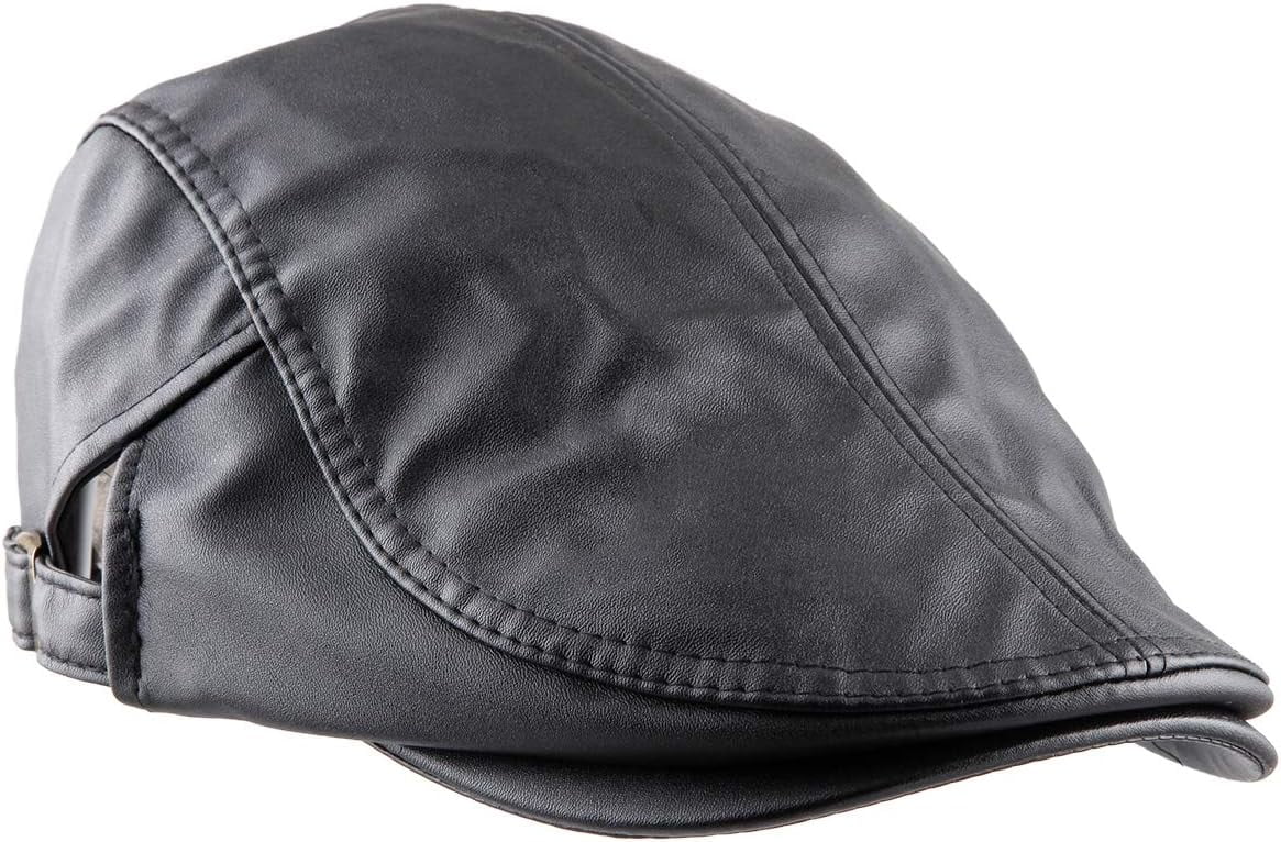 LinYooLi Newsboys Caps for Men,Beret PU Leather Hat Gatsby Flat Hats ...