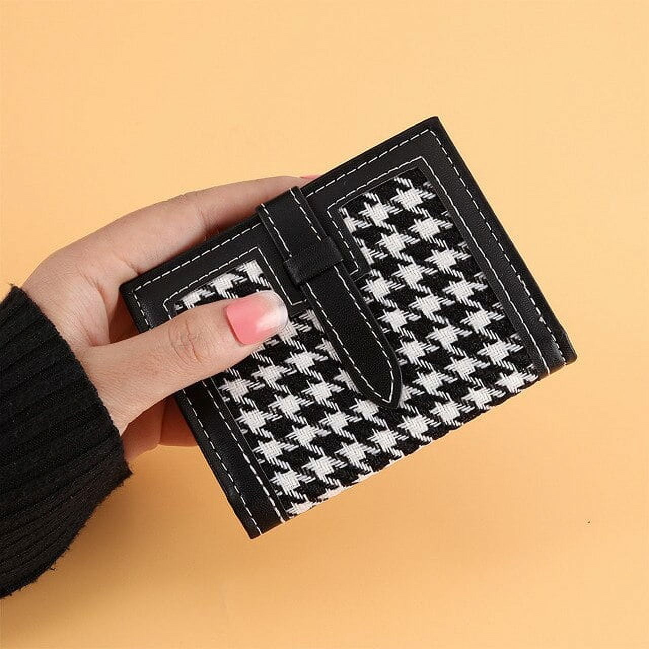 LinYooLi Organ Card Holder Ladies Multi-card Position Houndstooth ...