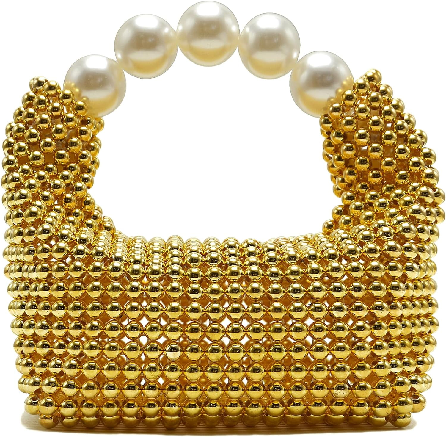 LinYooLi Pearl Clutch Handbag Women's Glittering Dinner Purse Party ...