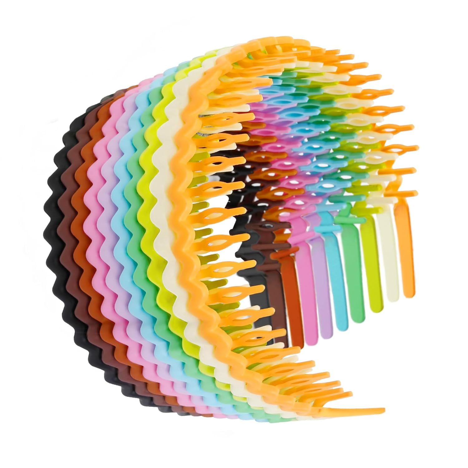 LinYooLi Plastic Hair Bands with Teeth, 10 Packs Thin Headbands for ...