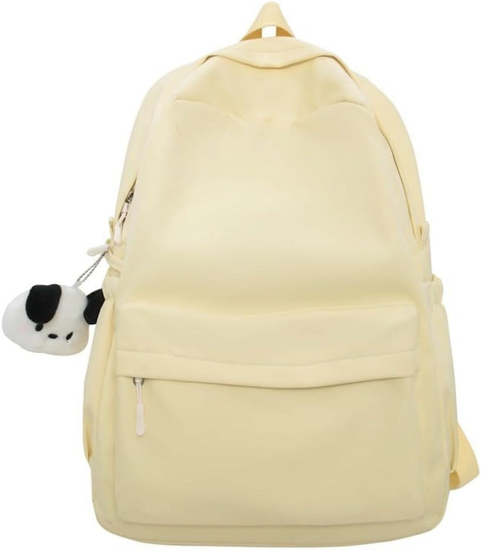 LinYooLi Preppy Backpack with Plushies Cute Aesthetic Backpack Solid ...