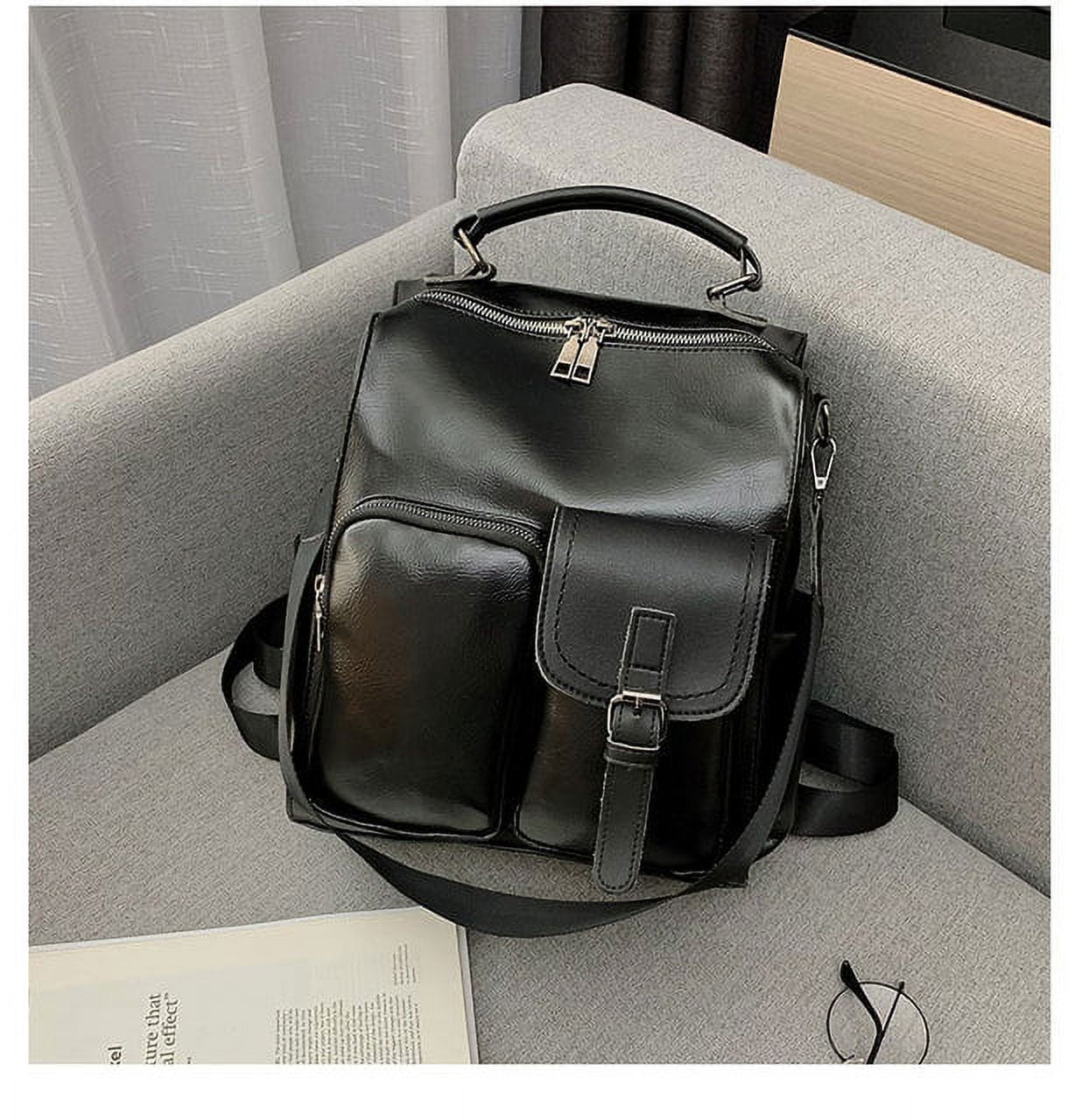 LinYooLi Preppy Large Capacity Leather Women Backpack Fashion School ...