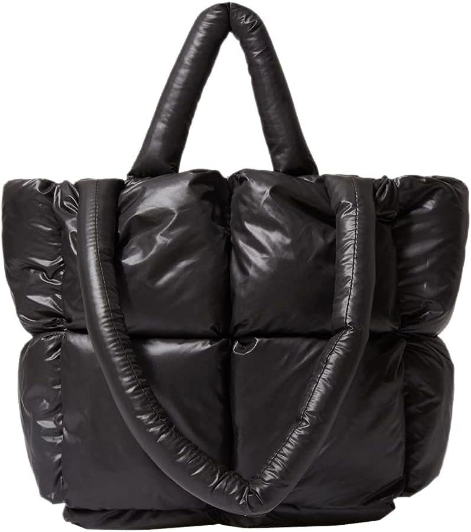 LinYooLi Puffer Tote Bag for Women, Soft Fluffy Handbags Purse Light ...