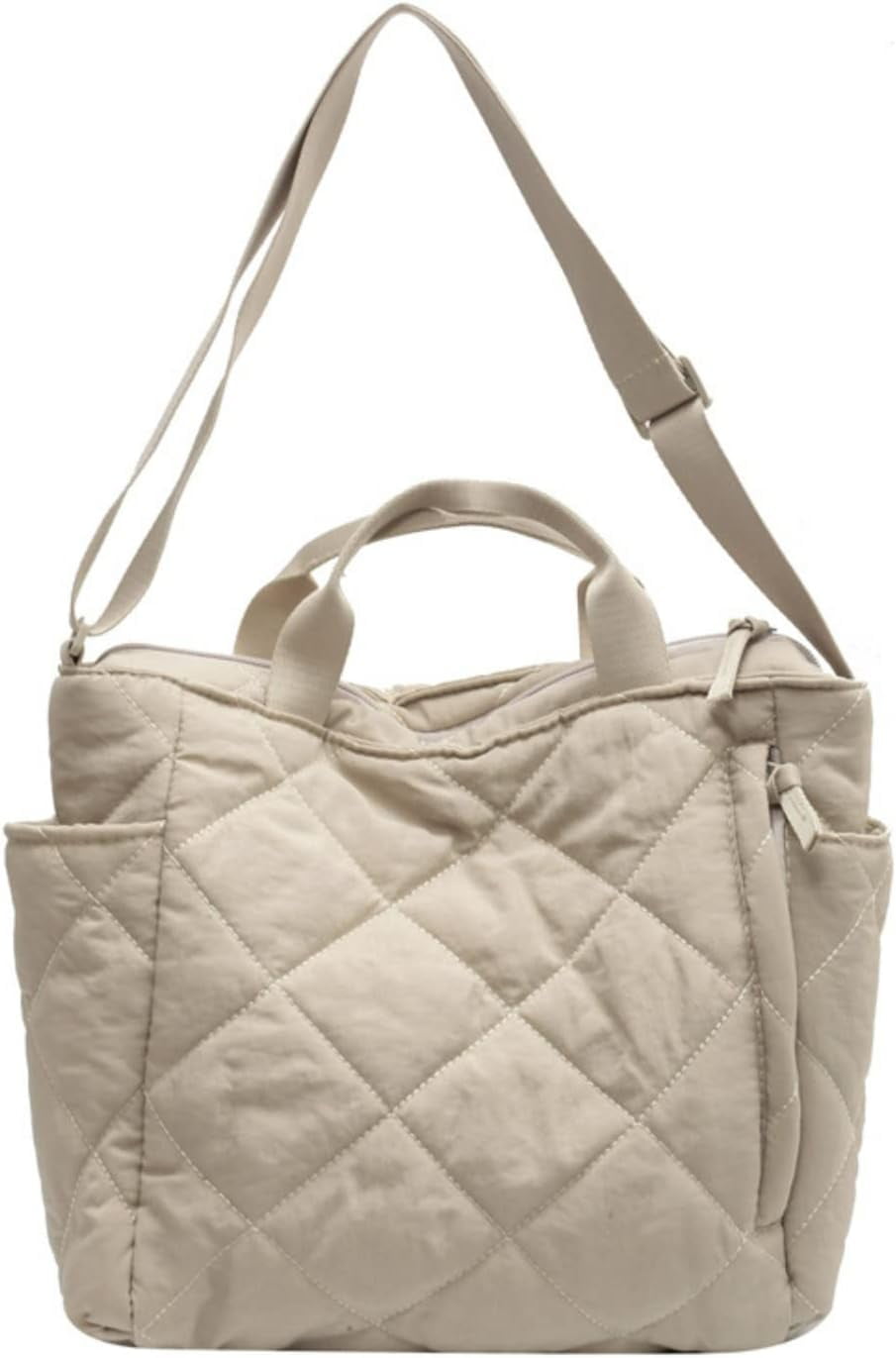 LinYooLi Quilted Tote Bag for Women Puffer Crossbody Bag Multi Pocket ...