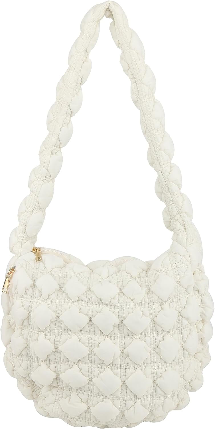 LinYooLi Quilted Tote Bag for Women, Soft Puffer Tote Bag Lightweight ...