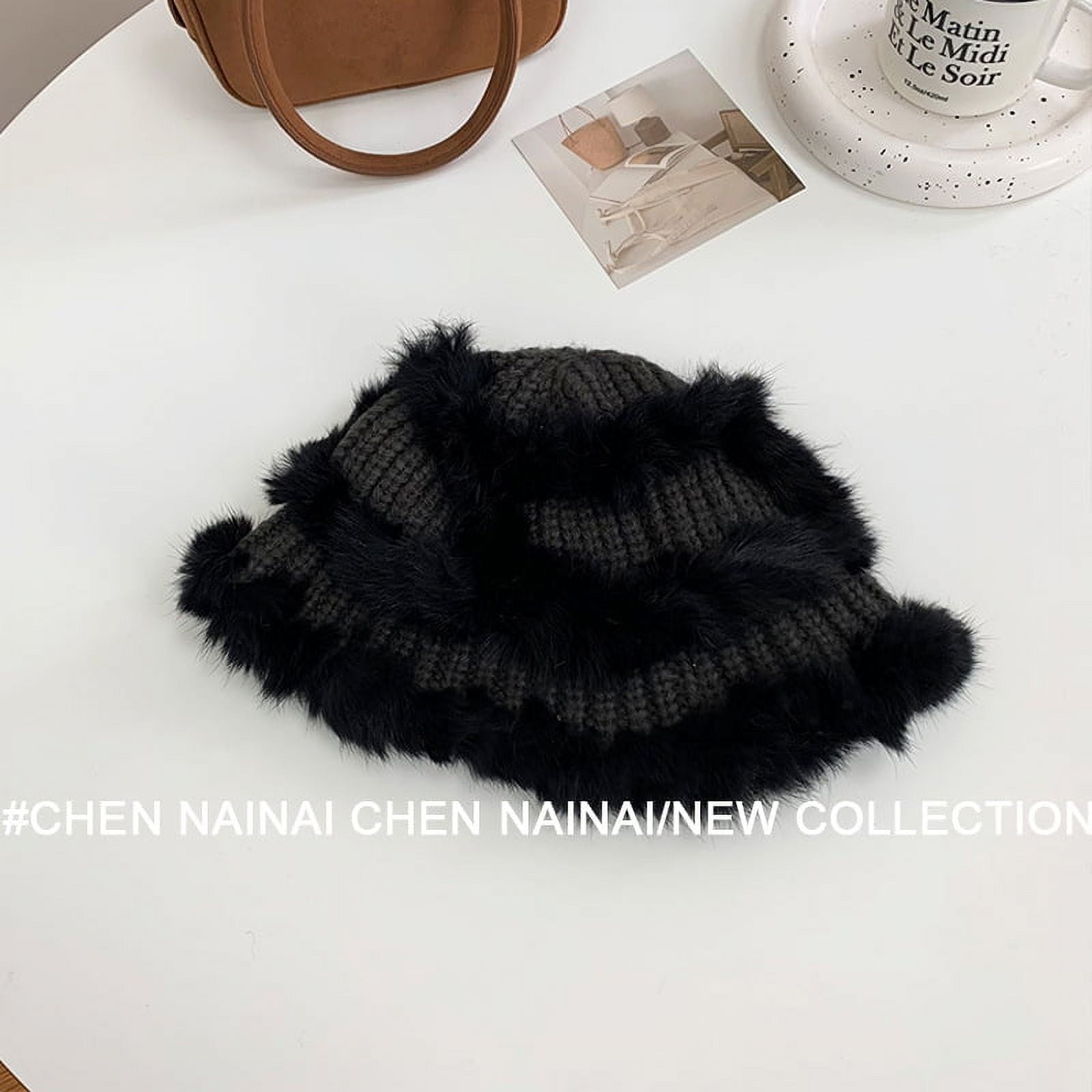LinYooLi Rabbit Wool Knitted Wool Hat Female Winter Cute Face, Face ...