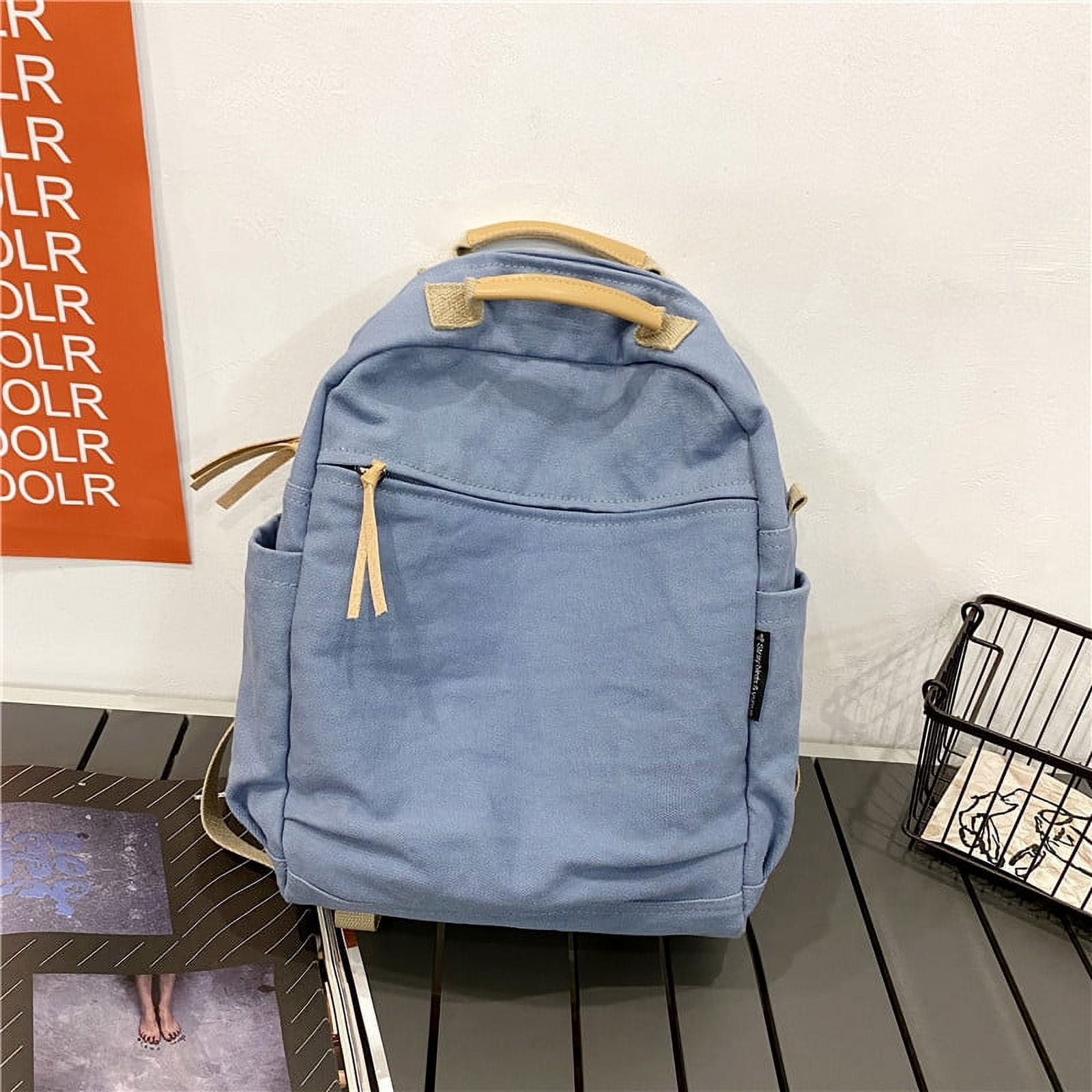 LinYooLi Retro Canvas Backpack School Bag Women's Style Simple Large ...