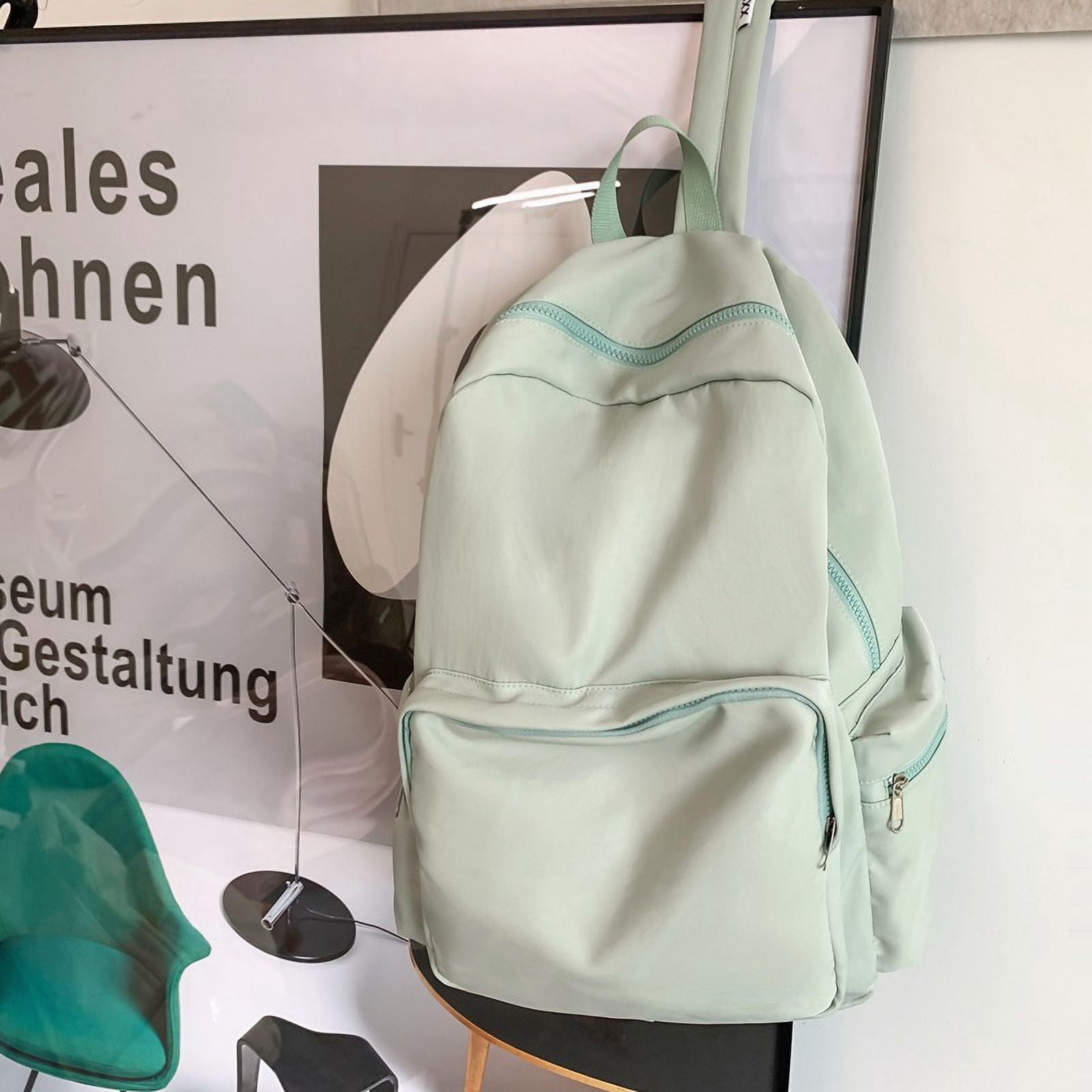 LinYooLi Simple And Solid Color High School Student Backpack For Women ...