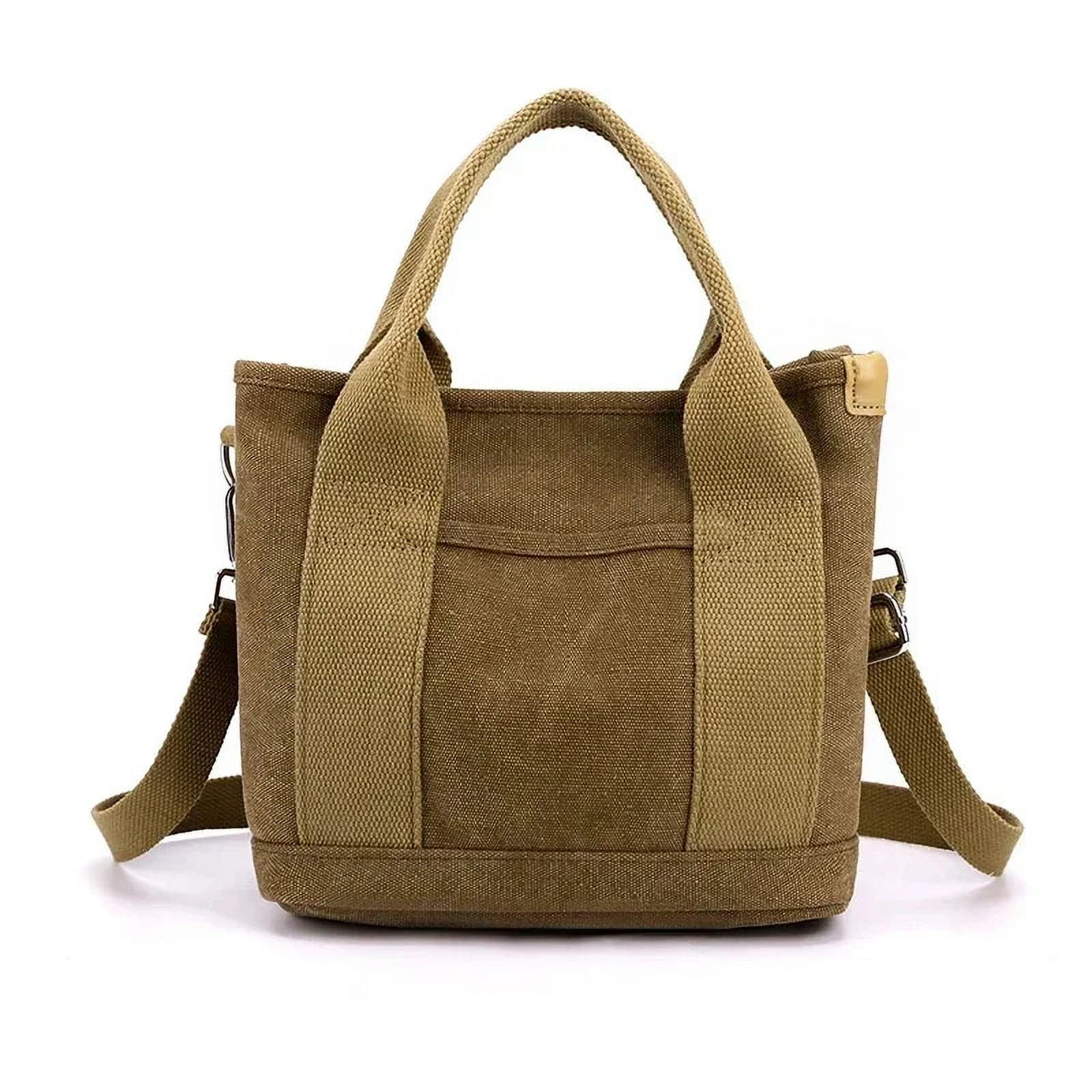 LinYooLi Small Women Tote Bag Zipper Canvas Lady Handbag Canvas Small ...