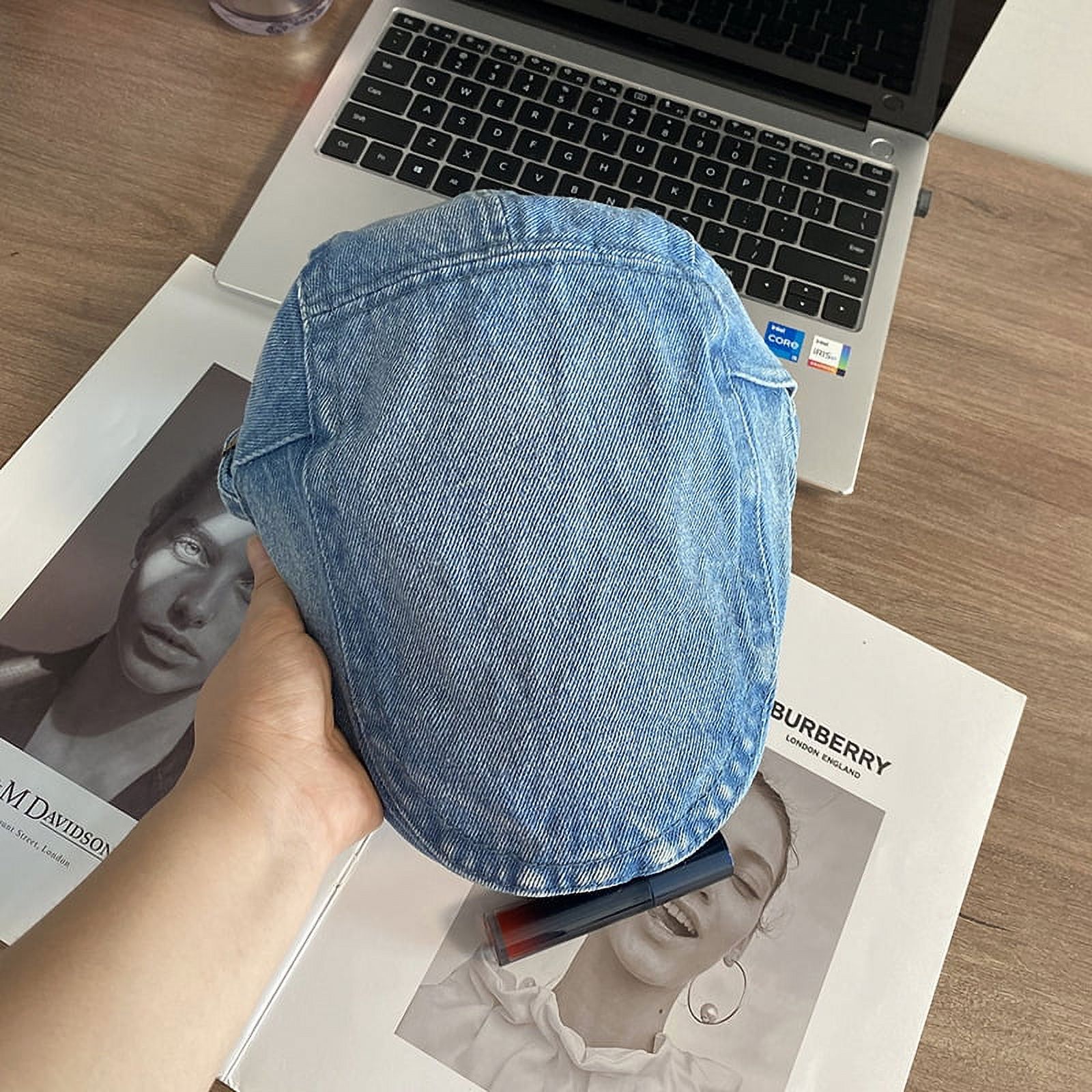 LinYooLi Spicy Girl Denim Forward Hat Mushy Hat Shows The Face, The Big ...