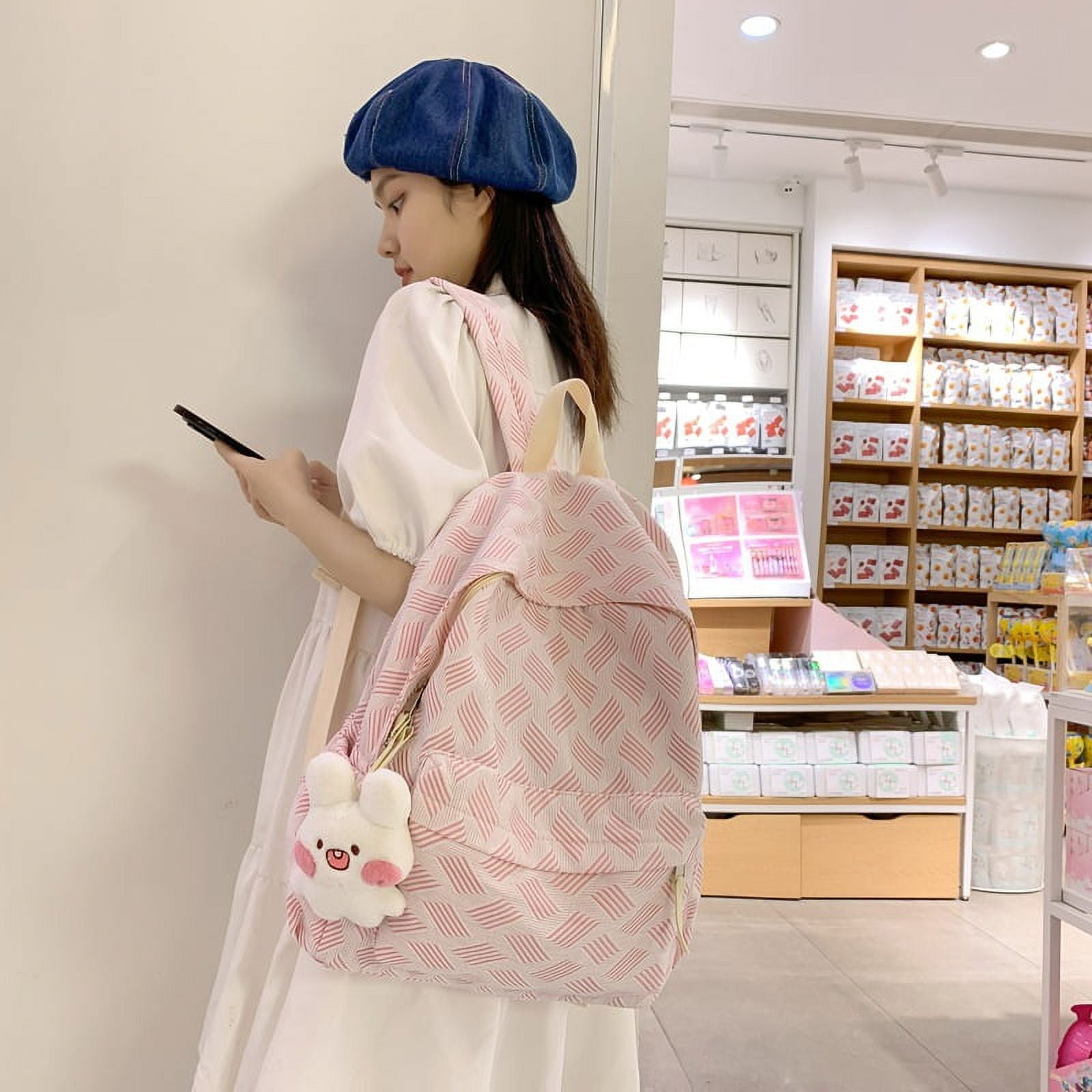 LinYooLi Summer Minimalist Style Student Backpack, Style Fresh Middle ...