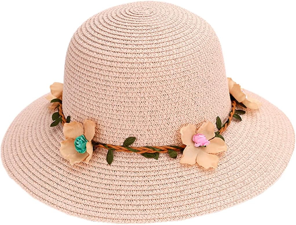 LinYooLi Summer Women's Sun Hats Foldable Packable Beach Bucket Hat Lovely Girl Wide Brim ...