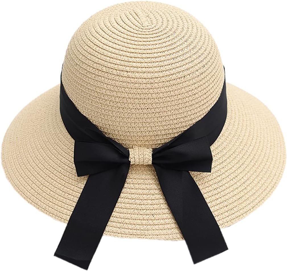 LinYooLi Summer Women's Sun Hats Foldable Packable Beach Bucket Hat Lovely Girl Wide Brim ...