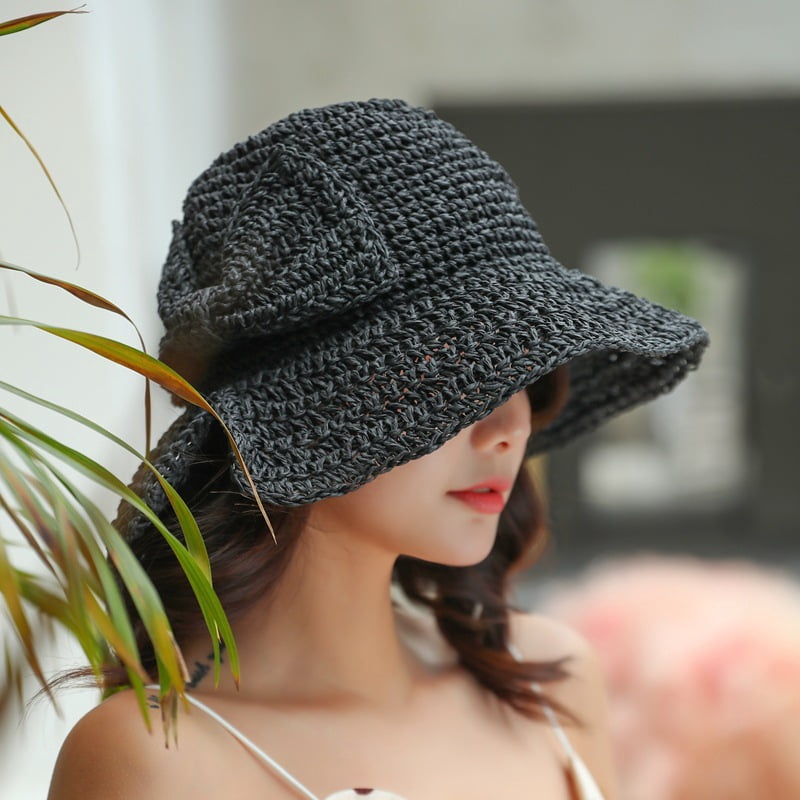 LinYooLi The New Small Edge Of A Split Straw Hat Female Summer ...