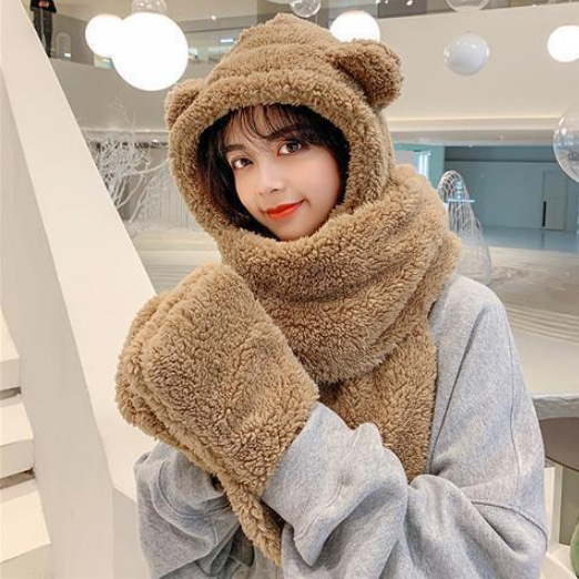 LinYooLi The New Winter Hat Girl Cute Bear Needle Woven Hat Version ...
