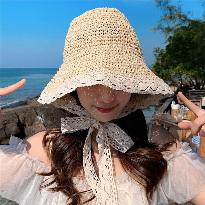 LinYooLi The Version Of The Sun Hat Summer Small Fresh Straw Hat Can ...