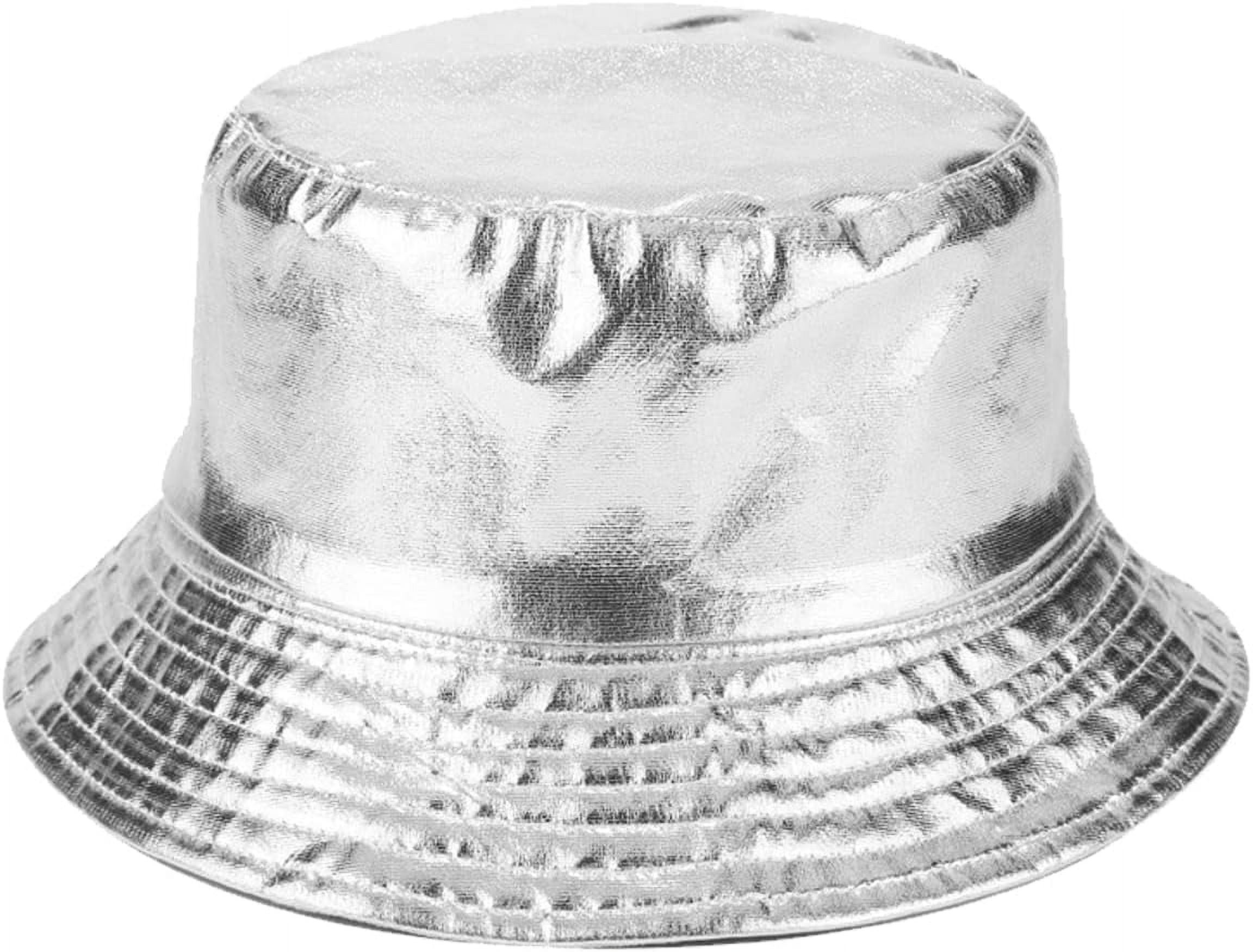 LinYooLi Trendy Waterproof Fisherman Hats Metallic Bucket Hat for Women ...