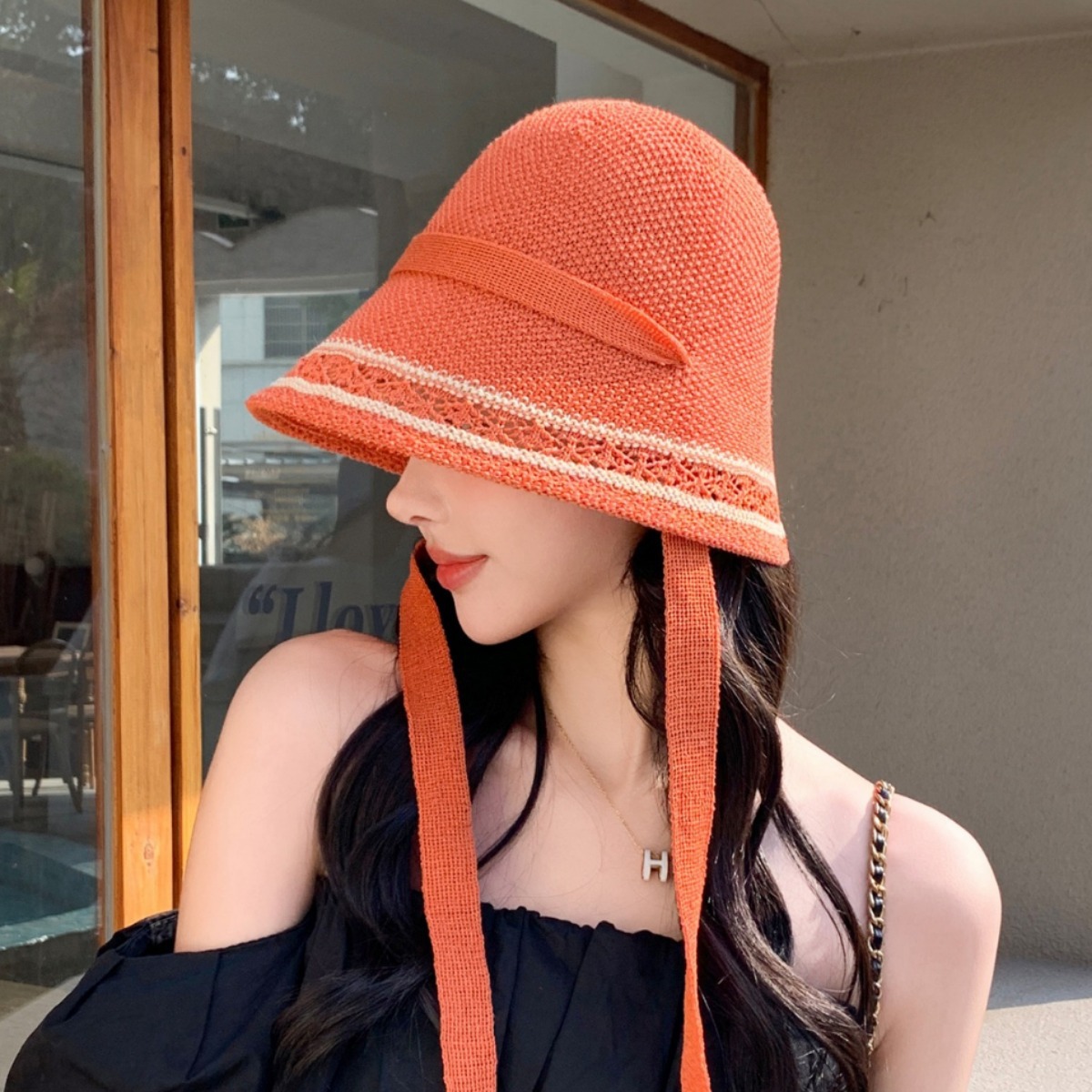 LinYooLi Versatile Straw Hat, Rope Tied Sun Protection Hat, Sun Shading ...