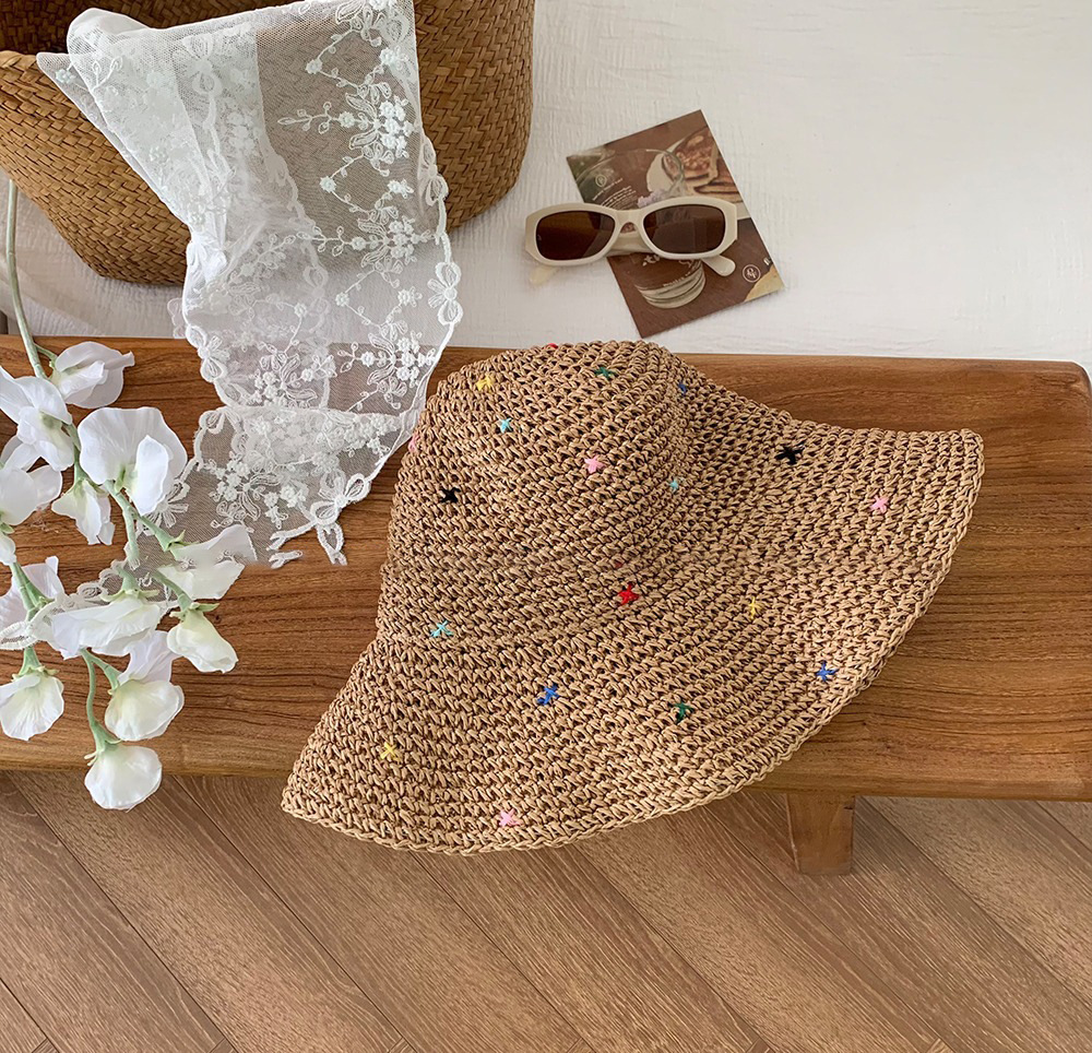 LinYooLi Version Of New Large Brimmed Colorful Sun Shading Straw Hat ...
