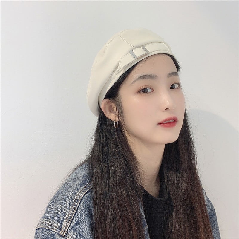 LinYooLi Version Of PU Leather Berets Hats - Walmart.com