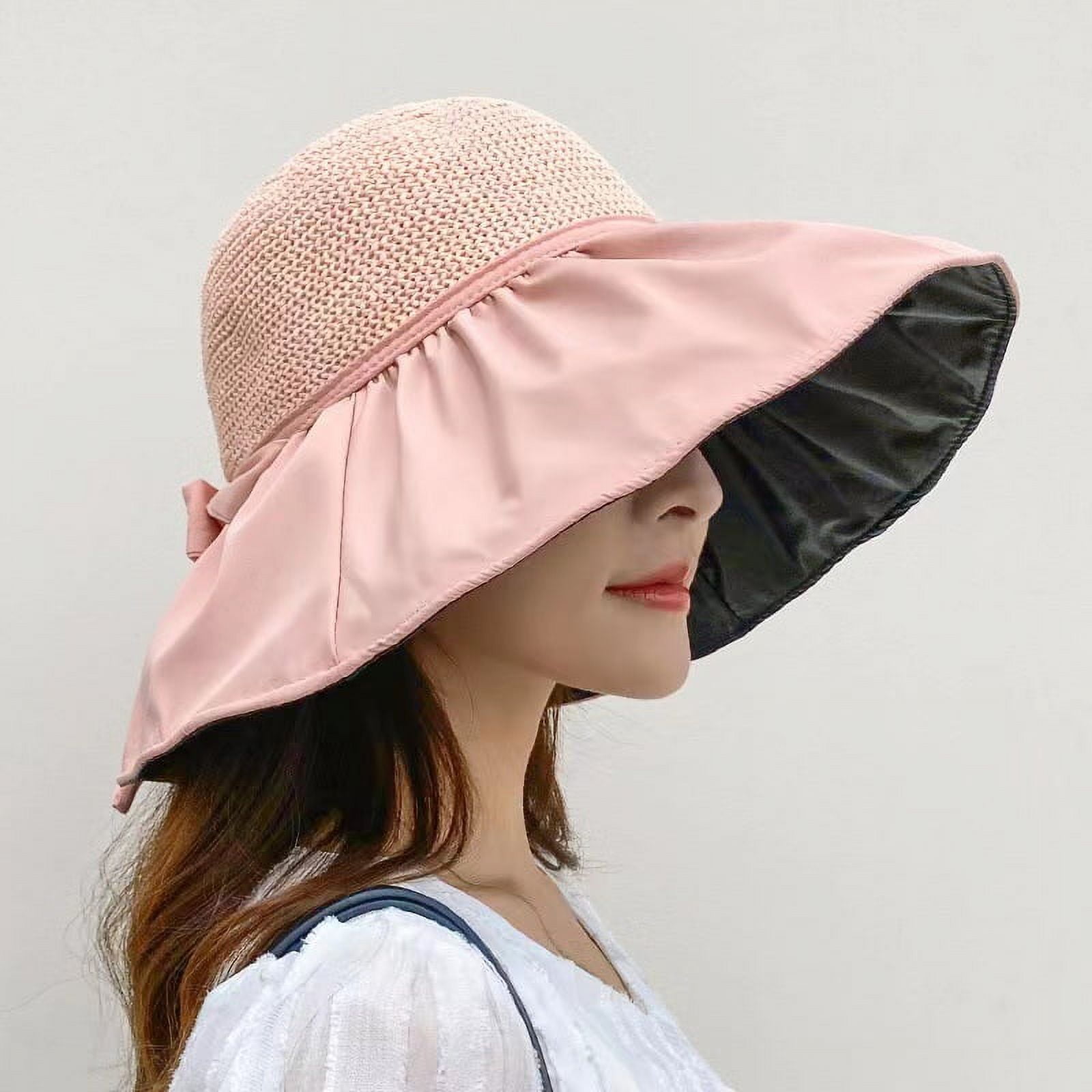 LinYooLi Vinyl Empty Hat Female Summer New Cover UV Covered The Face ...