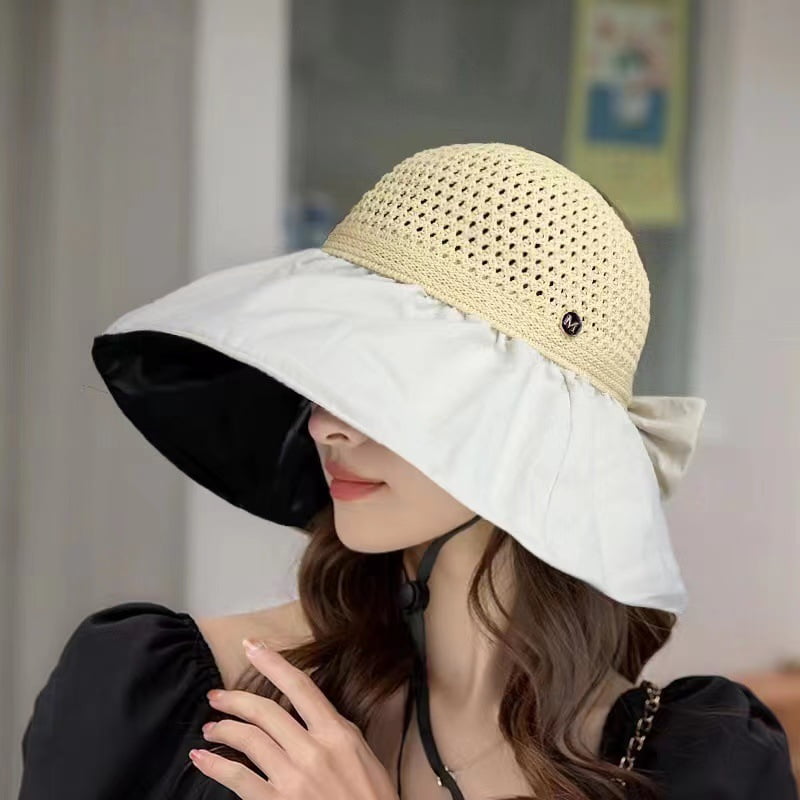 LinYooLi Vinyl Empty Hat Female Summer New Cover UV Covered The Face ...