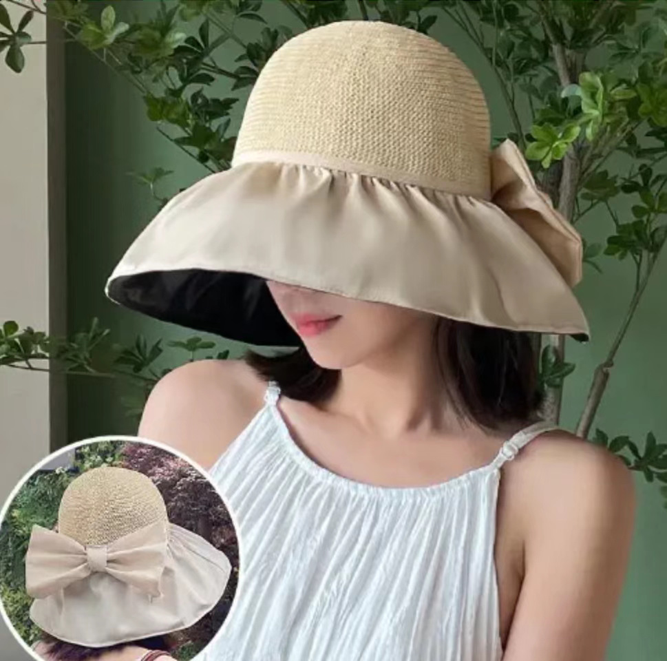 LinYooLi Vinyl Empty Hat Female Summer New Cover UV Covered The Face ...