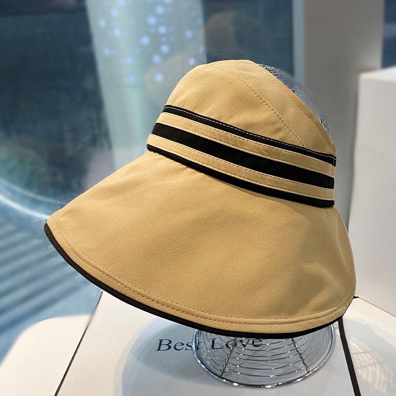 LinYooLi Vinyl Empty Hats Can Fold In Summer Shaded Hats Women's ...