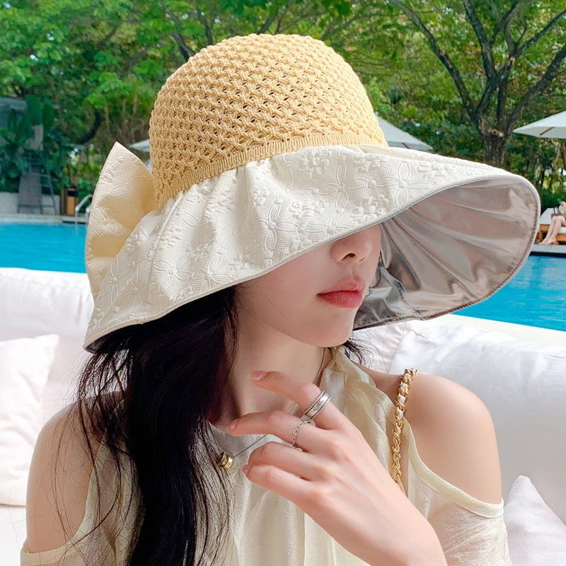 LinYooLi Vinyl Sunscreen Hats Bow Switching Fashion Outdoor Fisherman Sun Hat Casual Models Out ...
