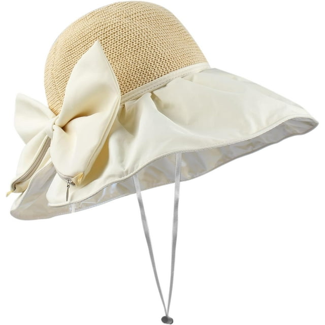 LinYooLi Wide Brim Sun UV Protection Acrylic Fibres Woven Sunhat Ribbon ...