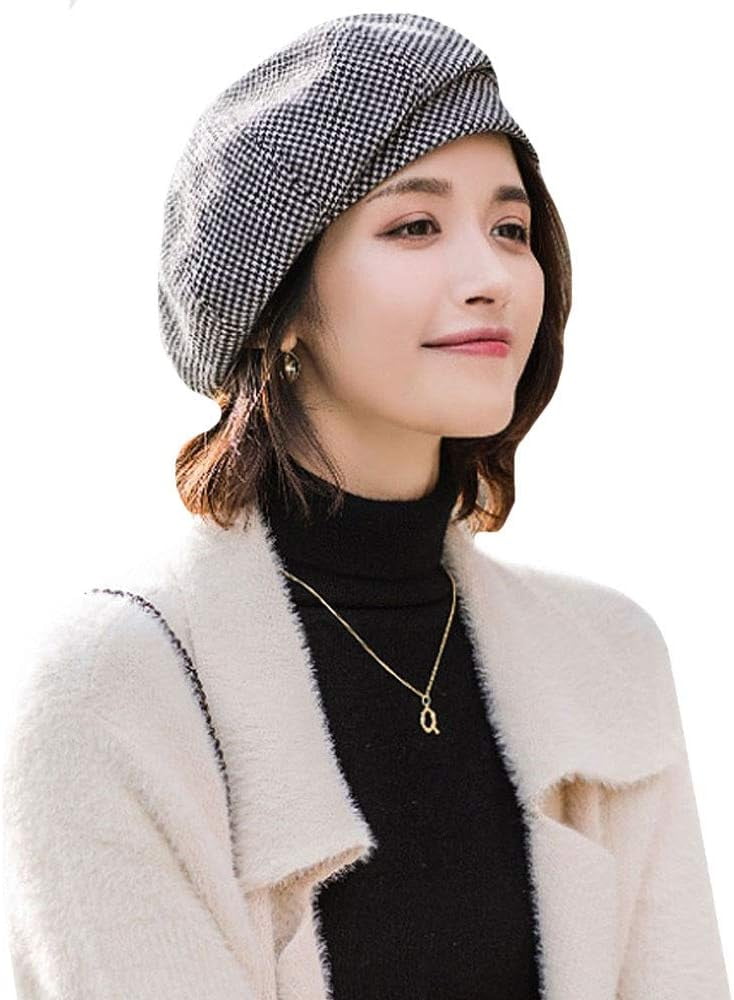 LinYooLi Women British Style Beret Warm Newsboy Cap Artist Beret Beanie ...