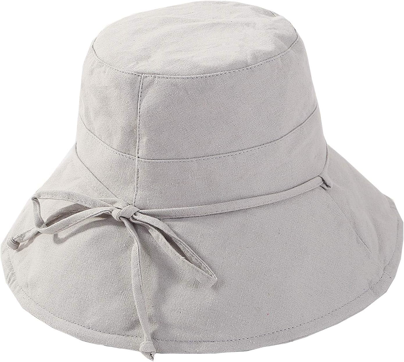 LinYooLi Women Bucket Hat Bow Band Wide Brim UV Sun Protection Beach Hat w/Chin Strap - Walmart.com