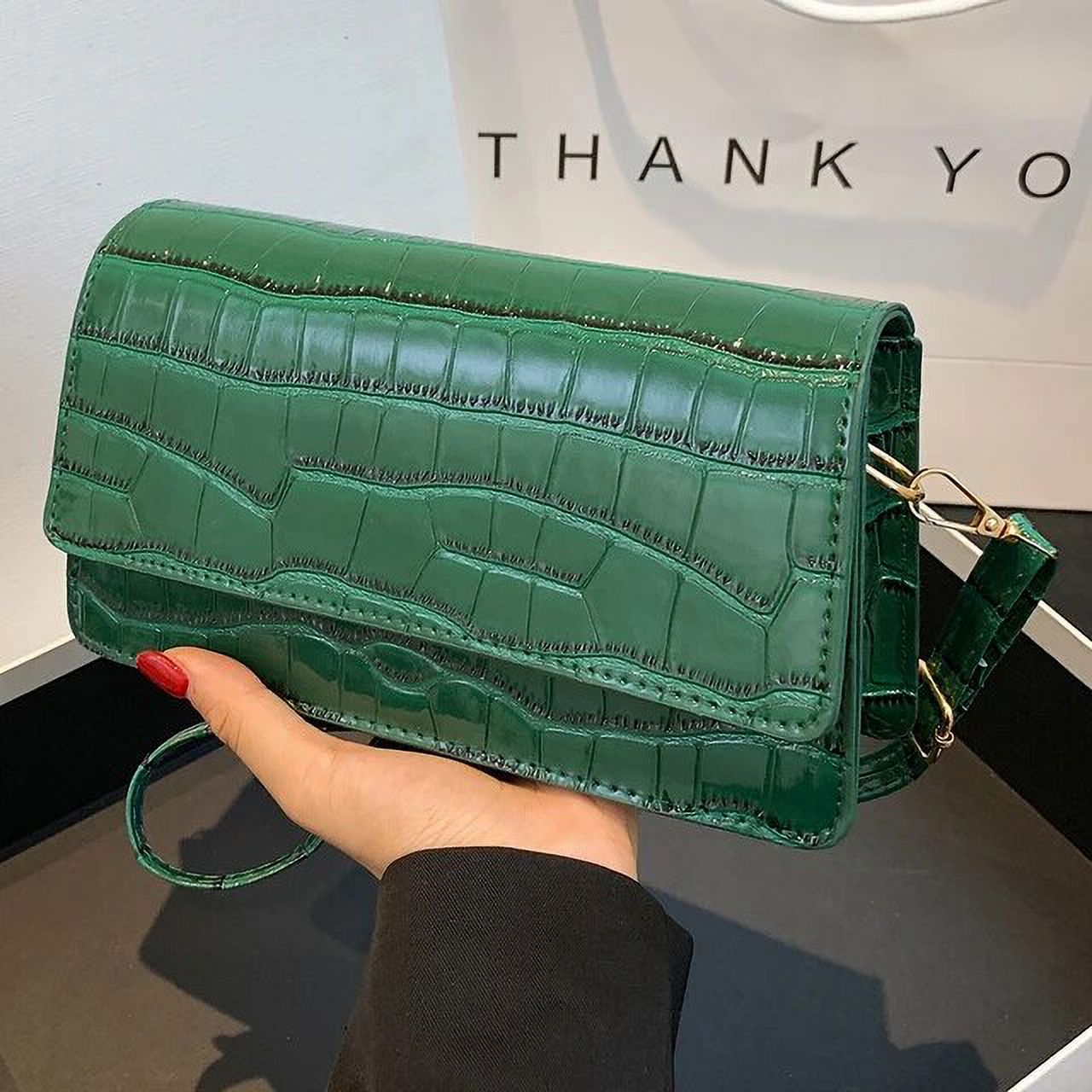 LinYooLi Women Casual Shopper Bag PU Quilted Crossbody Bag Retro ...