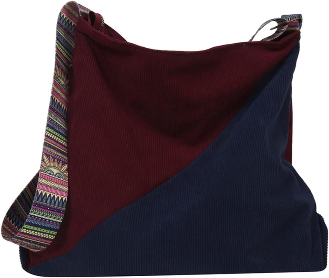 LinYooLi Women Corduroy Tote Bag Large Crossbody Hobo Bag Boho Hippie Casual Slouchy Shoulder ...