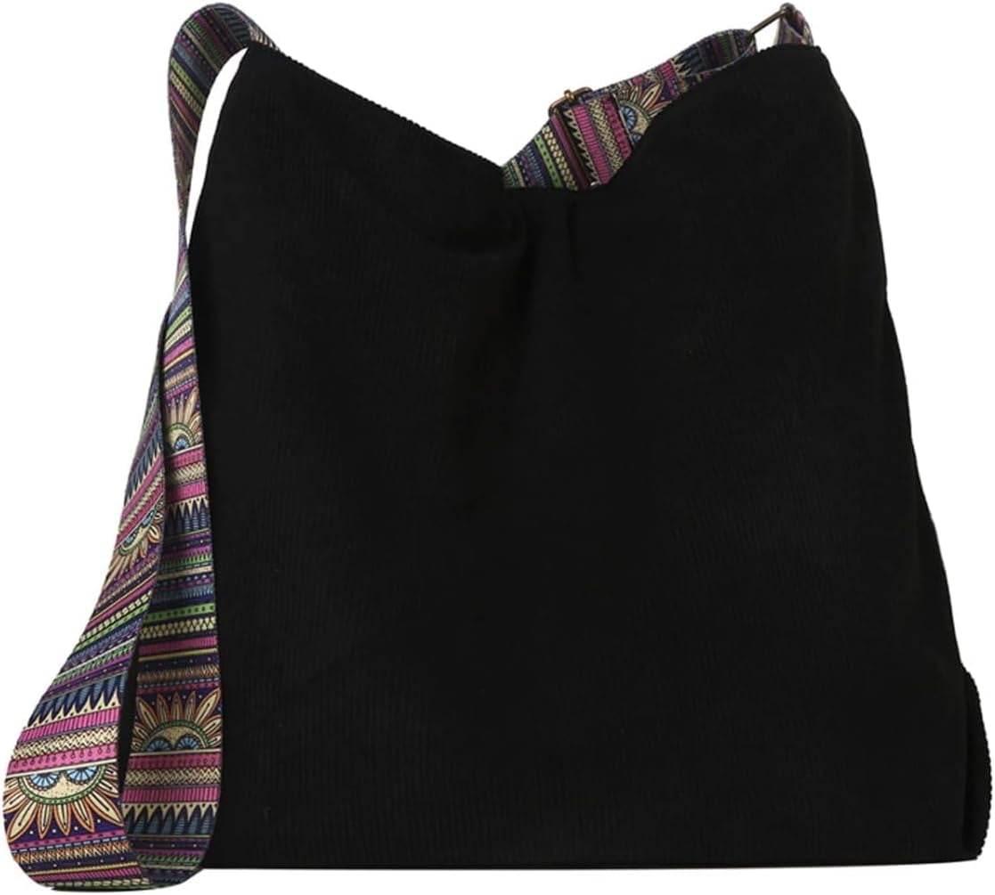 LinYooLi Women Corduroy Tote Bag Large Crossbody Hobo Bag Boho Hippie Casual Slouchy Shoulder ...