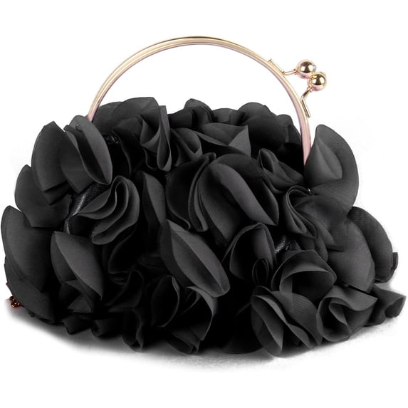 LinYooLi Women Floral Clutch Purses Satin Flower Evening Bag Party Prom ...
