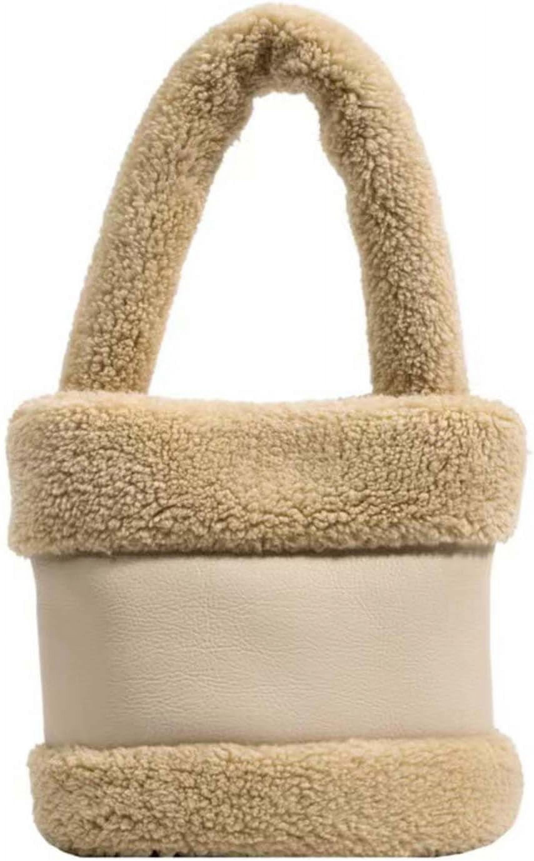 LinYooLi Women Fluffy Plush Handbag Y2K Furry Purse Cute Faux Fur Mini ...