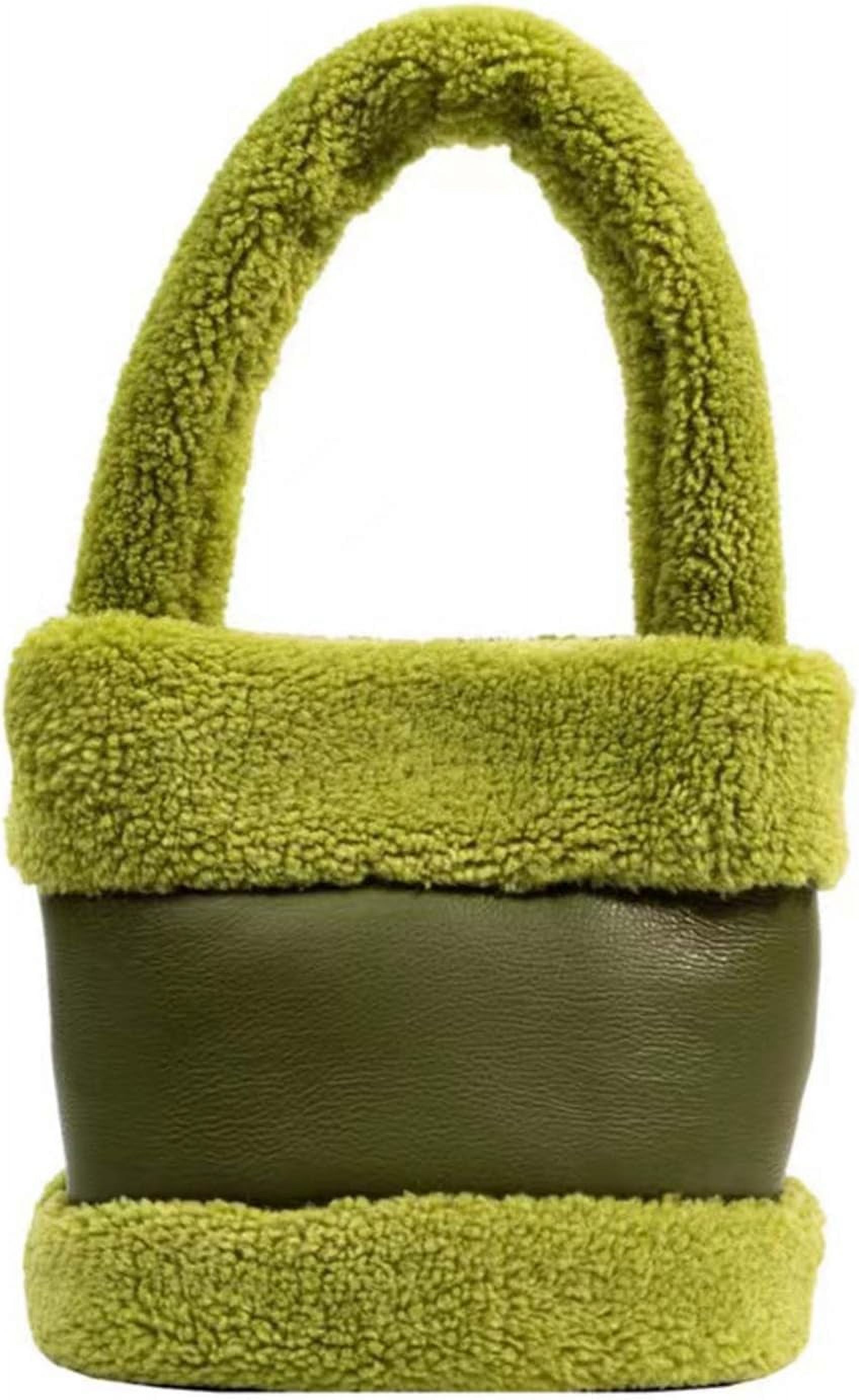 LinYooLi Women Fluffy Plush Handbag Y2K Furry Purse Cute Faux Fur Mini ...