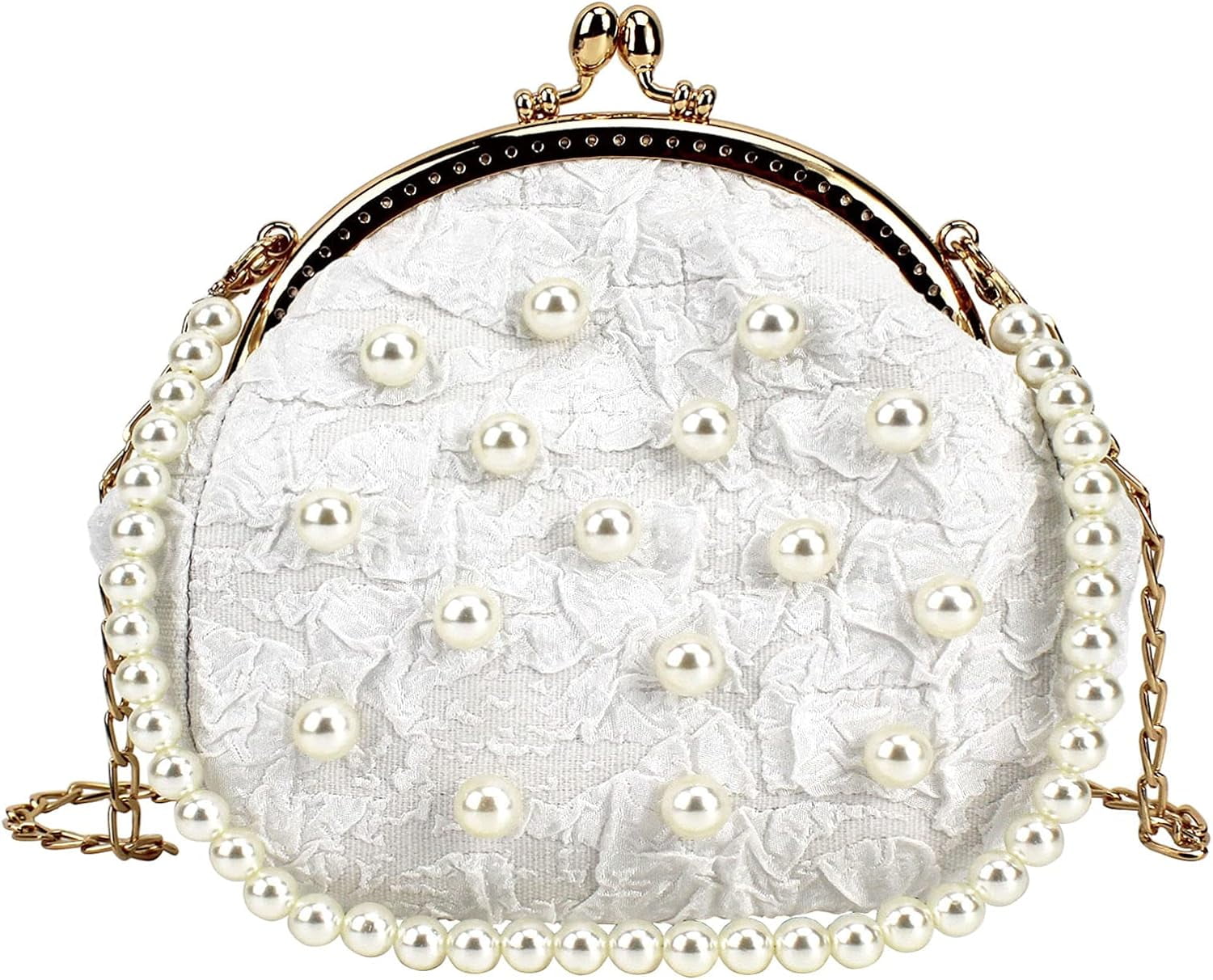 LinYooLi Women Mini False Pearls Chain Strap Cross-body Shoulder Bag ...